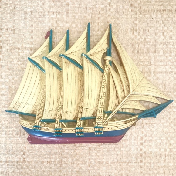 Vintage | Art | Vintage Nautical Wall Decor Tall Ship Plaques Mid ...